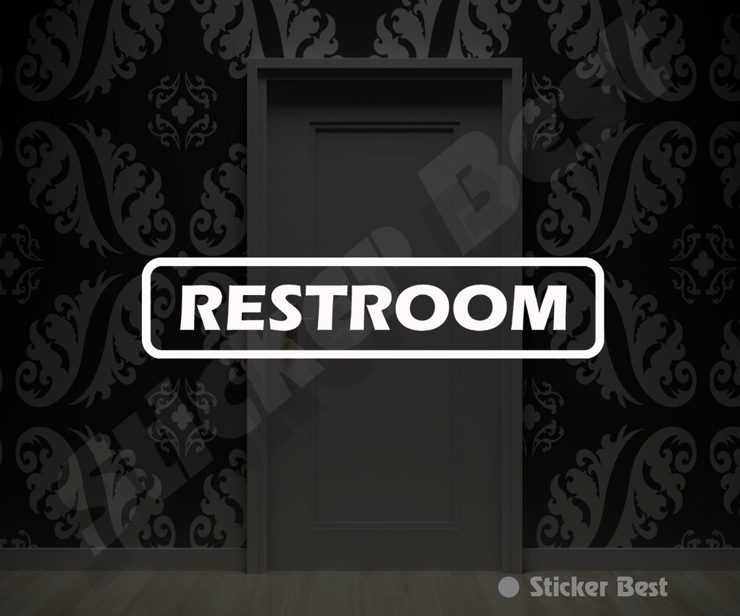 Restroom Sign Decal Vinyl Stickerbusiness Store Shop Door Window Wall ...