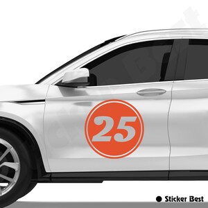 2x Custom Number Circle Rally Racing Decal Vinyl Sticker - Etsy