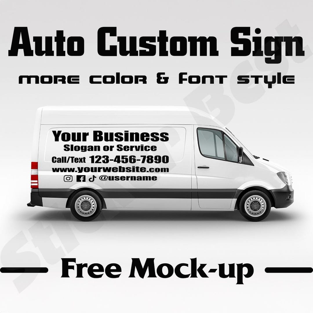 Custom Sign Decal - Custom Auto Sticker - Custom Sign Decals - Car Sign ...