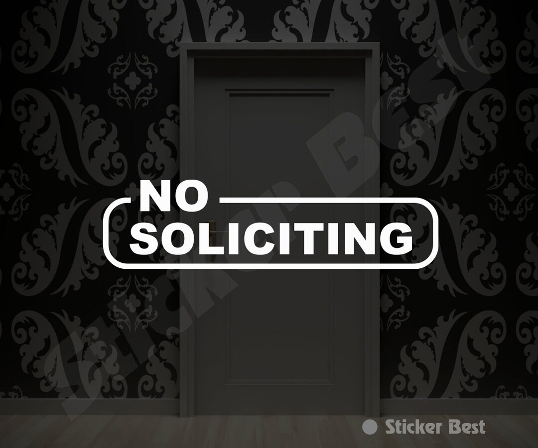 No Soliciting Decal Sticker Business Store Shop Door Window Wall Sign ...