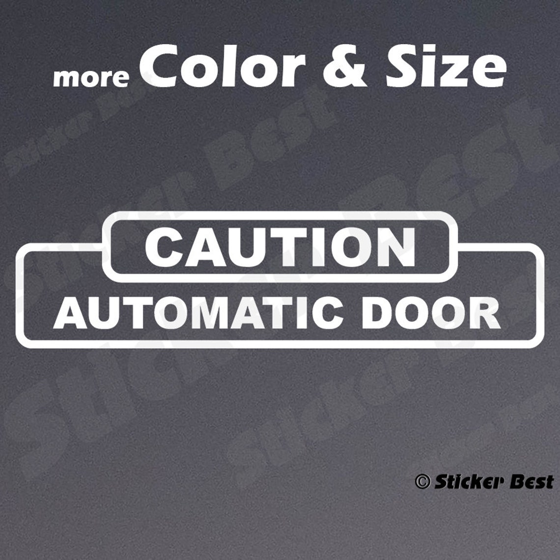 Caution Automatic Door Sign Decal Sticker Business Auto Door - Etsy
