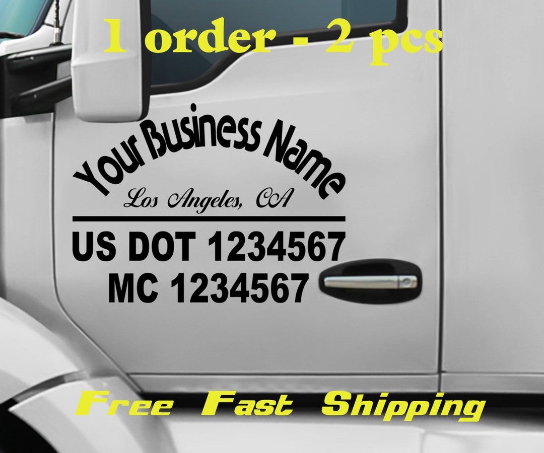 US DOT MC Number Truck Lettering Custom Trucking Decal Trucking Sticker ...