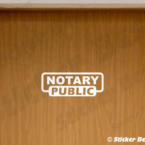 Notary Public Decal Sticker Business Store Shop Door Window Wall Decals ...