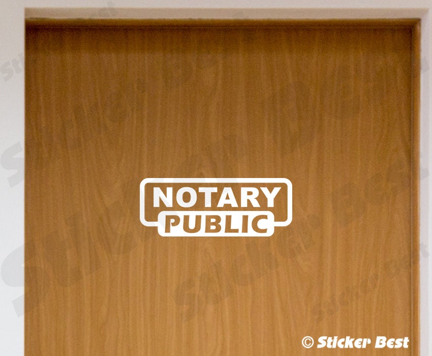 Notary Public Decal Sticker Business Store Shop Door Window - Etsy