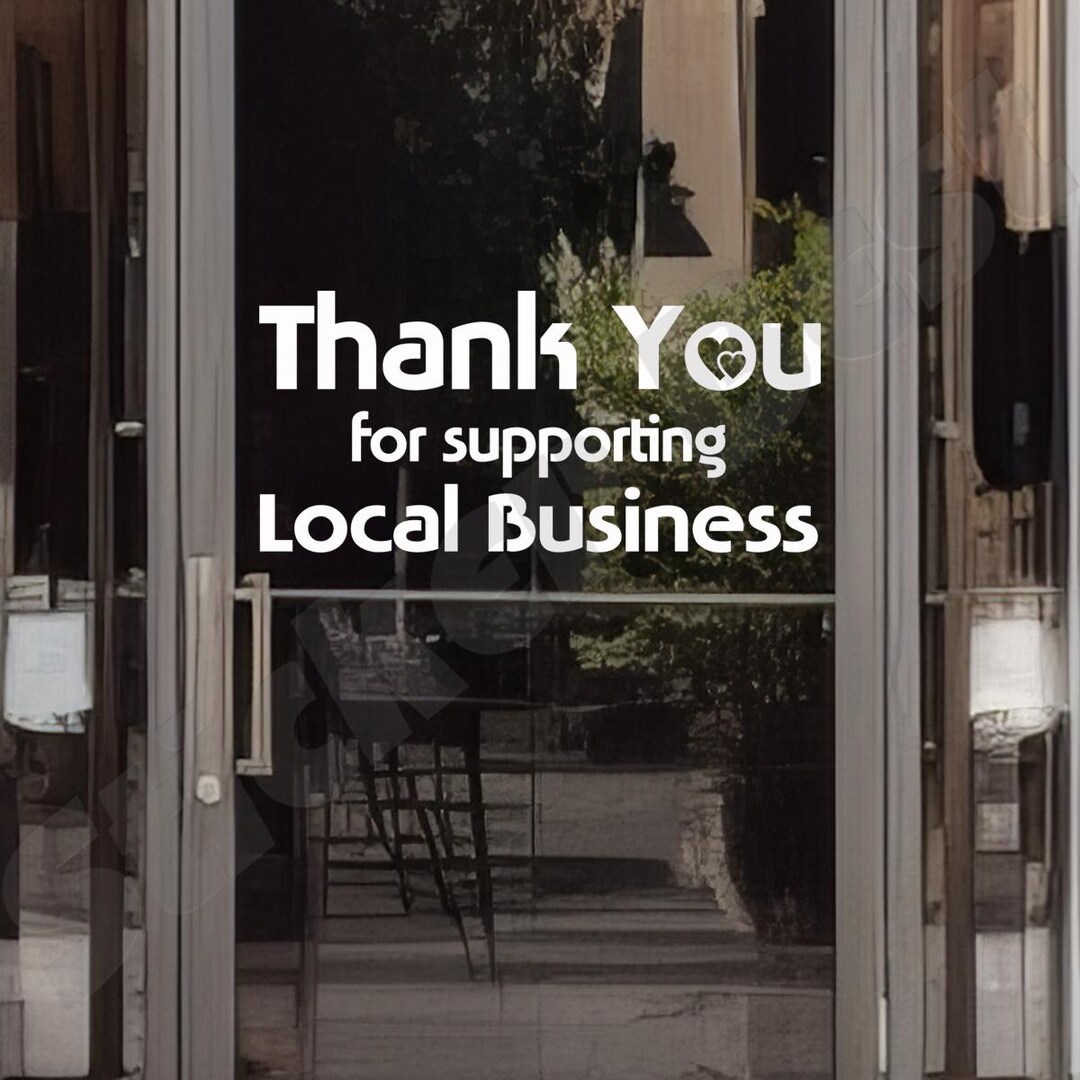 Local Business Thank You Decal: Storefront Window Sticker - Etsy