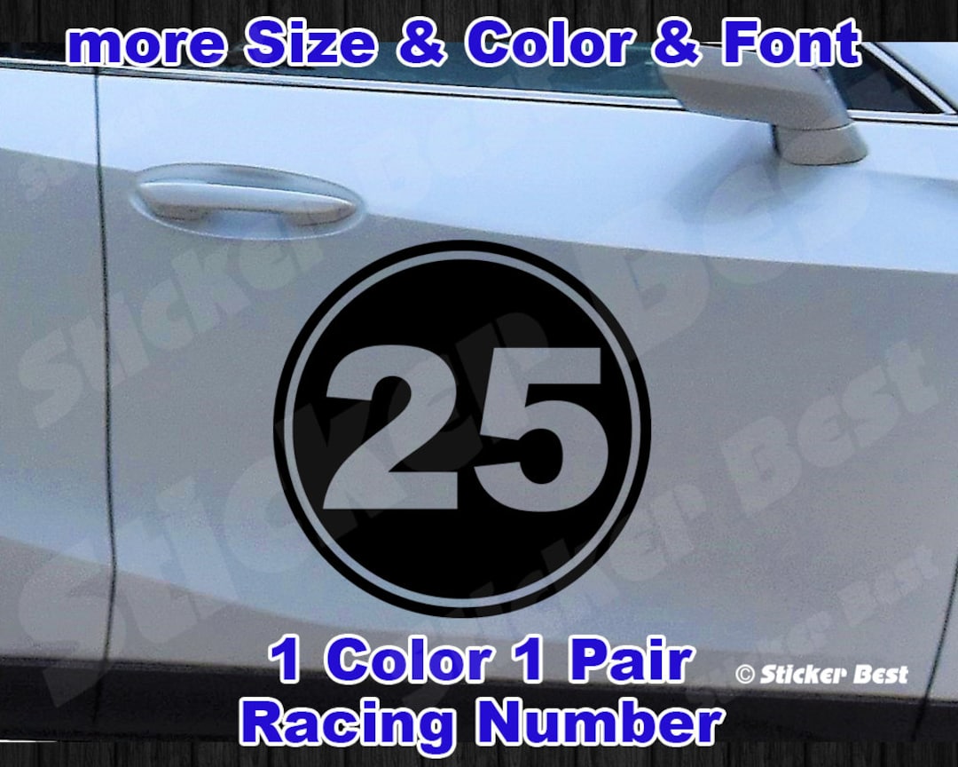 2x Custom Number Circle Rally Racing Decal Vinyl Sticker - Etsy