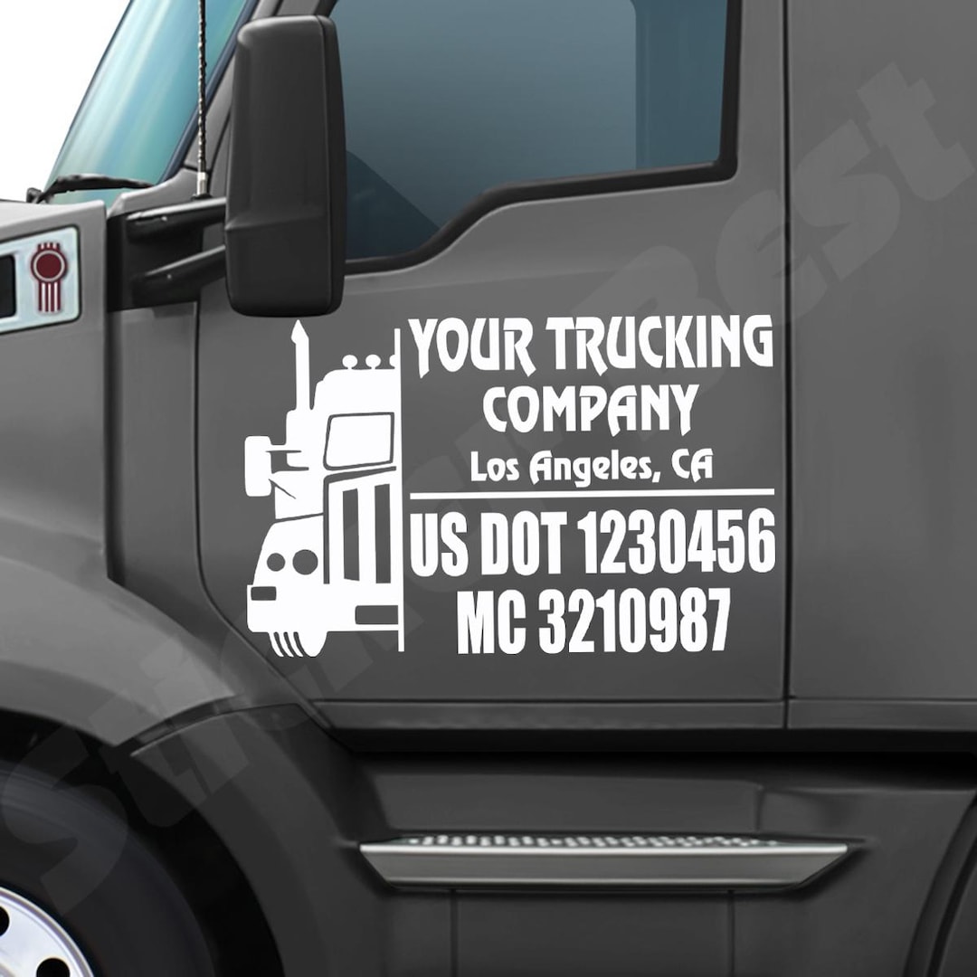 2x Custom US DOT MC Trucking Decal Trucking Sticker Truck Lettering ...