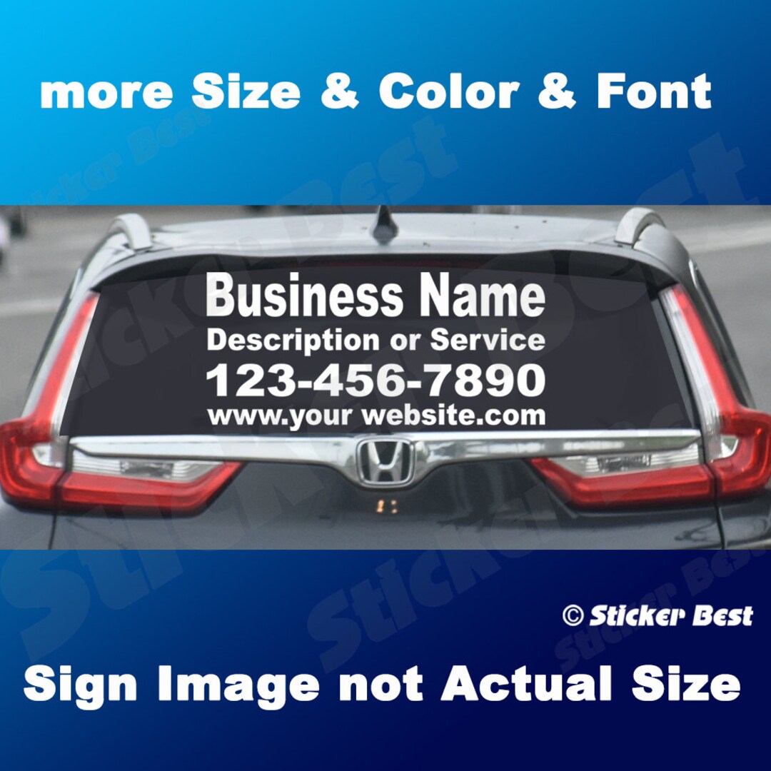 Auto Custom Sign Decals Sticker Car Door Window Business Sign - Etsy