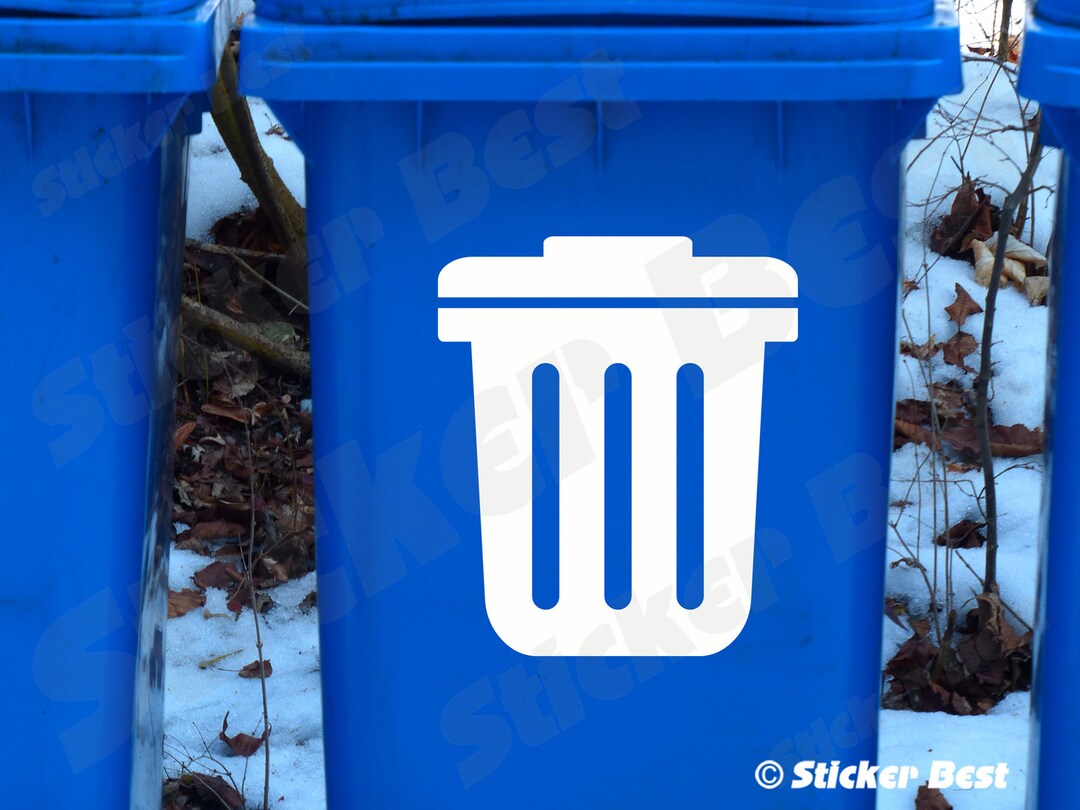 Trash Symbol Decal Sticker Die Cut Vinyl Stickers - Etsy