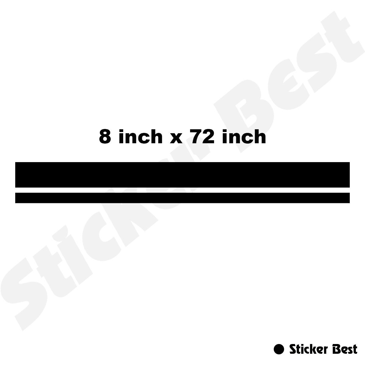 8" Auto Racing Stripes Decals Car Body Hood Trunk Graphics Vinyl Decals ...