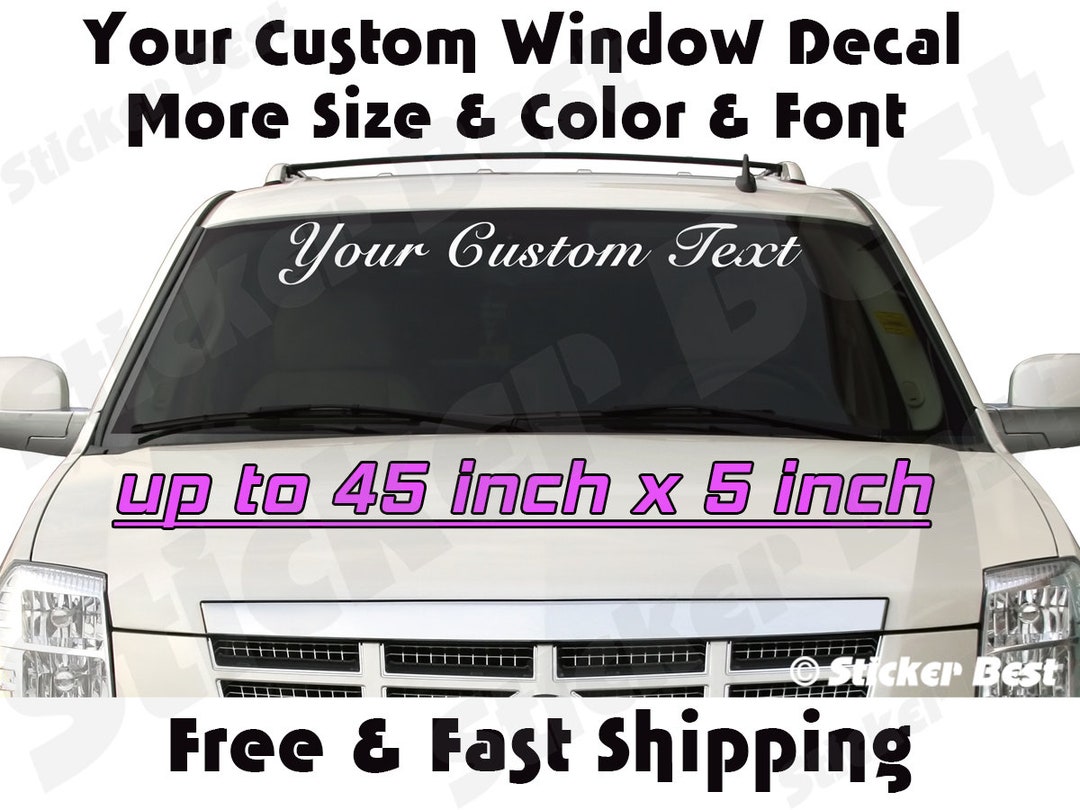 Custom Text Windshield Decal Auto Car Your Text Decals Sticker - Etsy