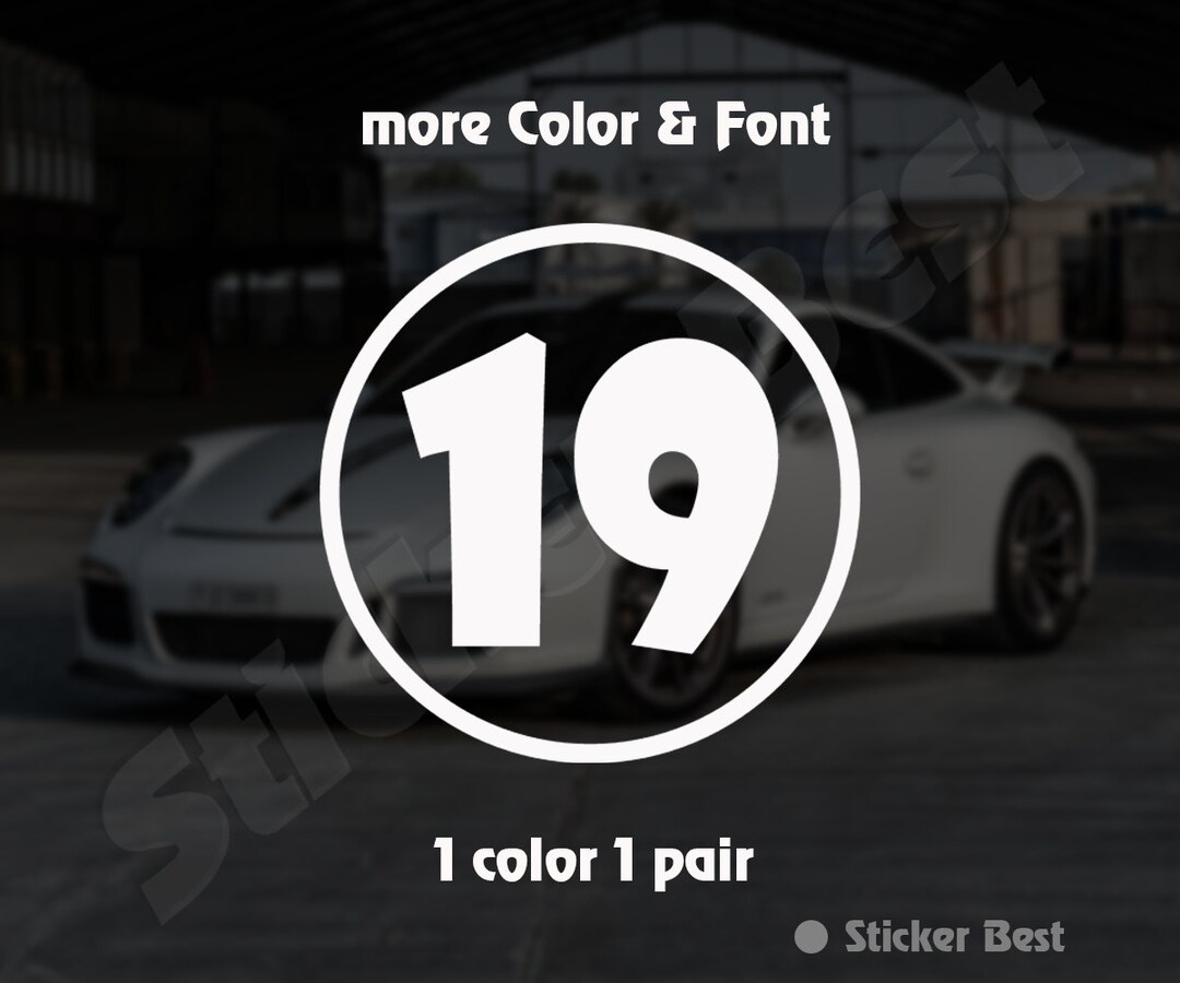 2x Racing Number Decals Vinyl Stickers - Etsy