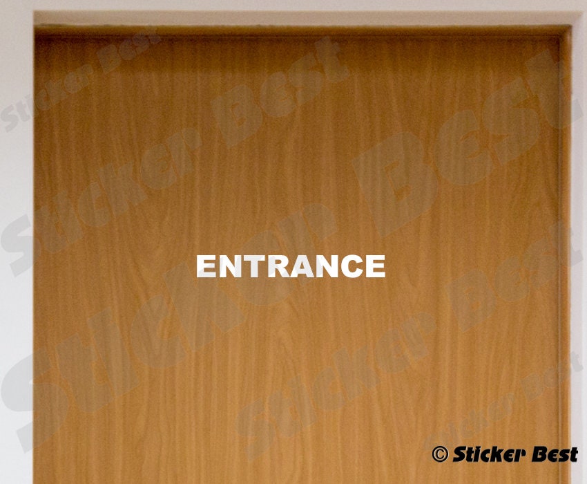 ENTRANCE Sign Decal Sticker Business Store Shop Door Window - Etsy