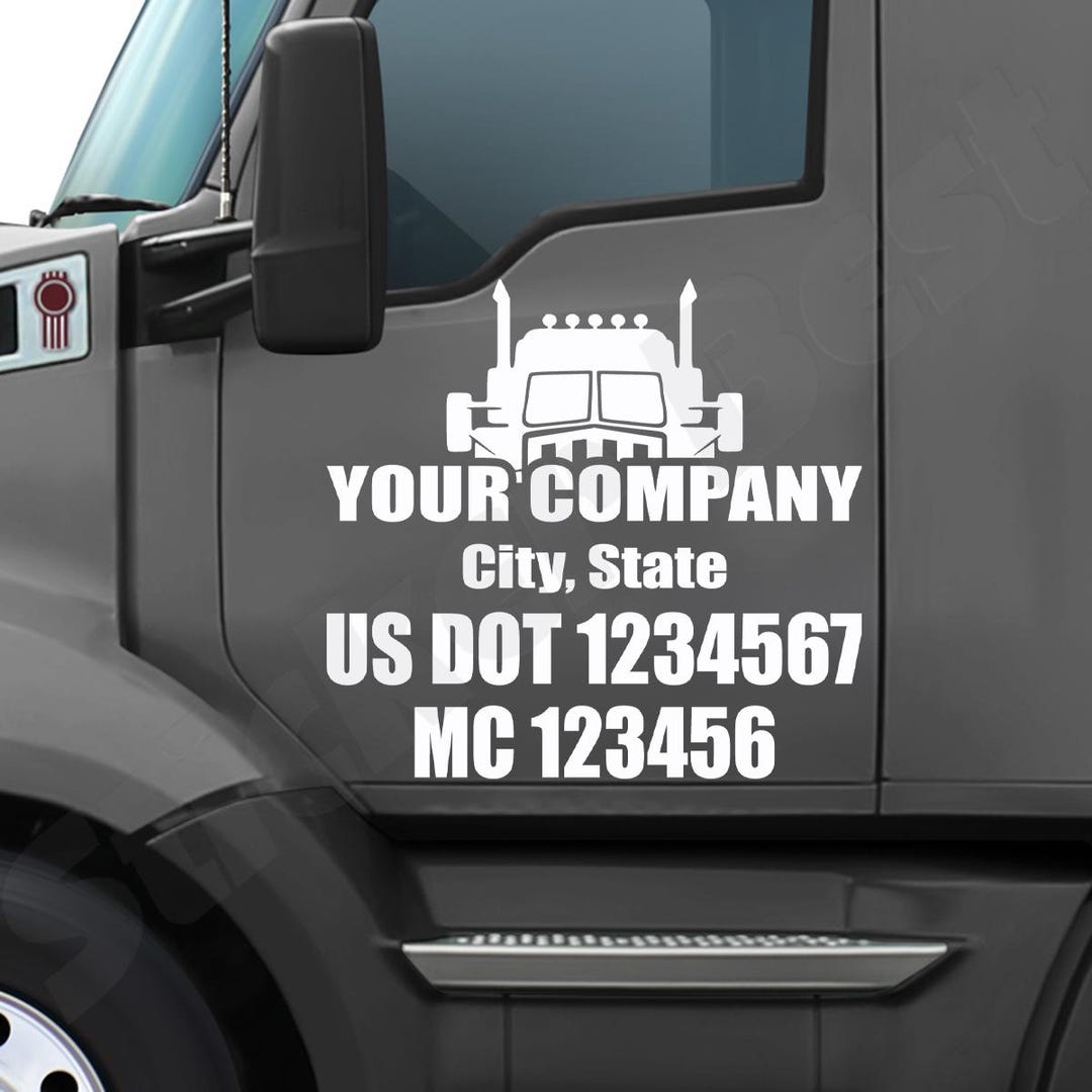 2x US DOT MC Trucking Decal, Trucking Sticker, Truck Lettering Decals ...
