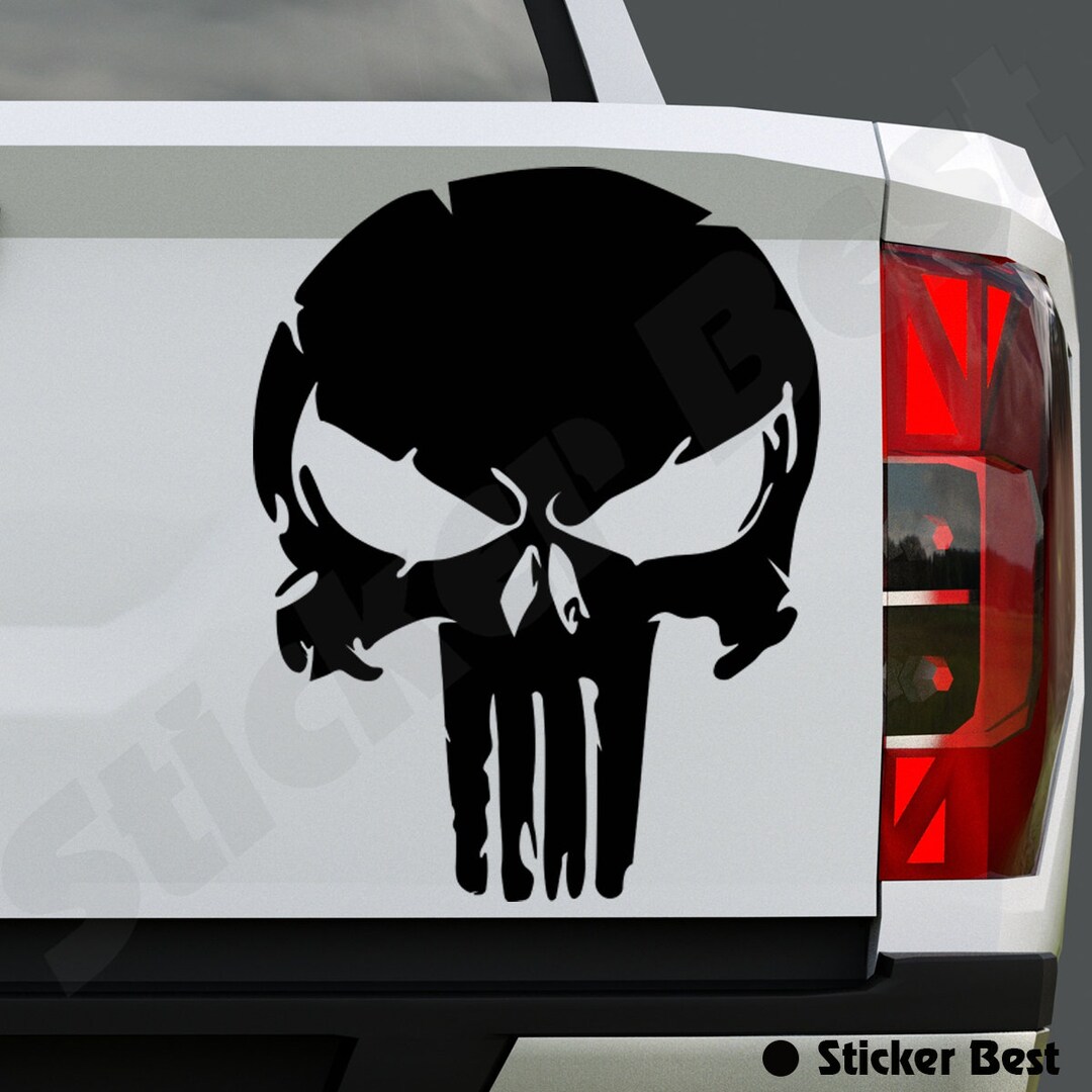 Skull Decals, Skull Distressed Decals, Skull Us Flag Decal, Distressed ...