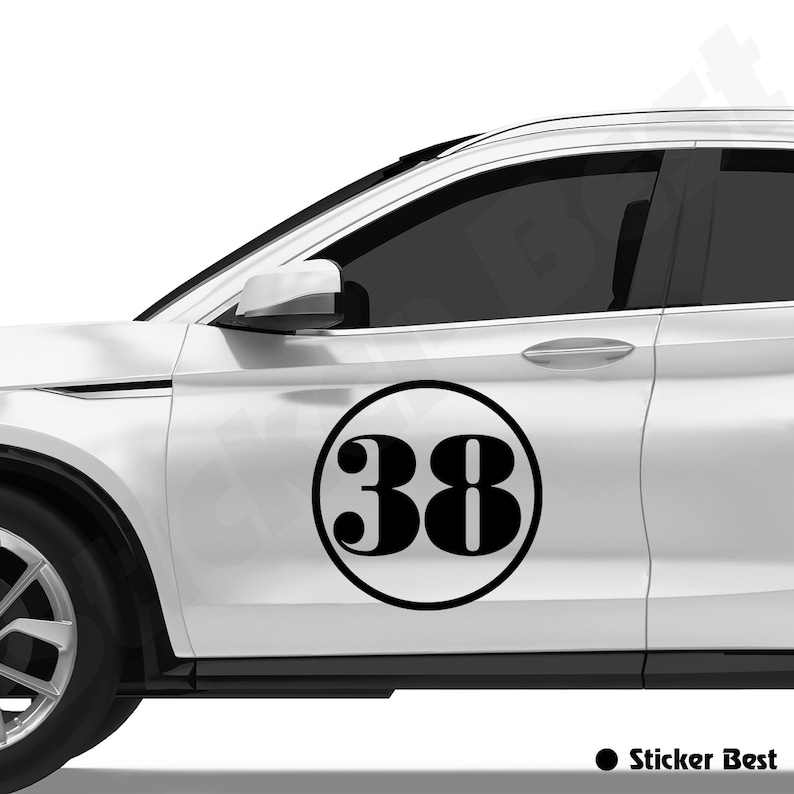 Custom Racing Number Decals (set of 2) - Car, Motorcycle Vinyl Stickers ...