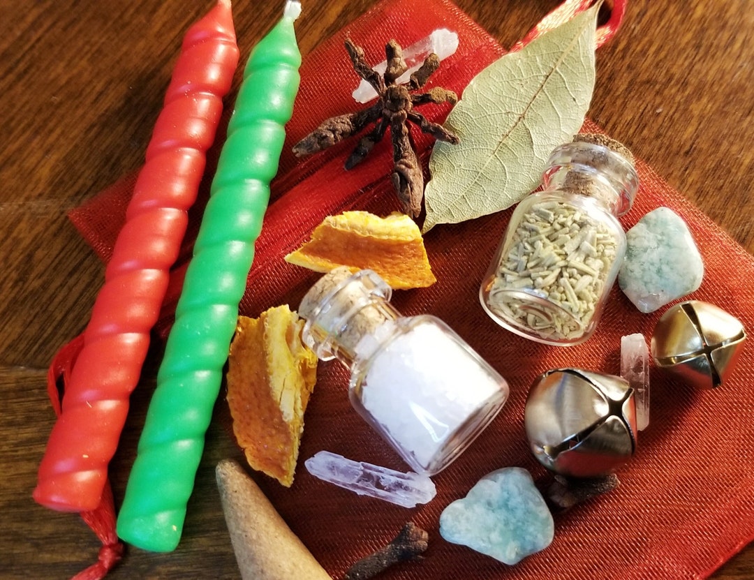 Mini Yule Witch Kit, Travel Altar, Mystery Bag, Winter Witchcraft, Mini ...