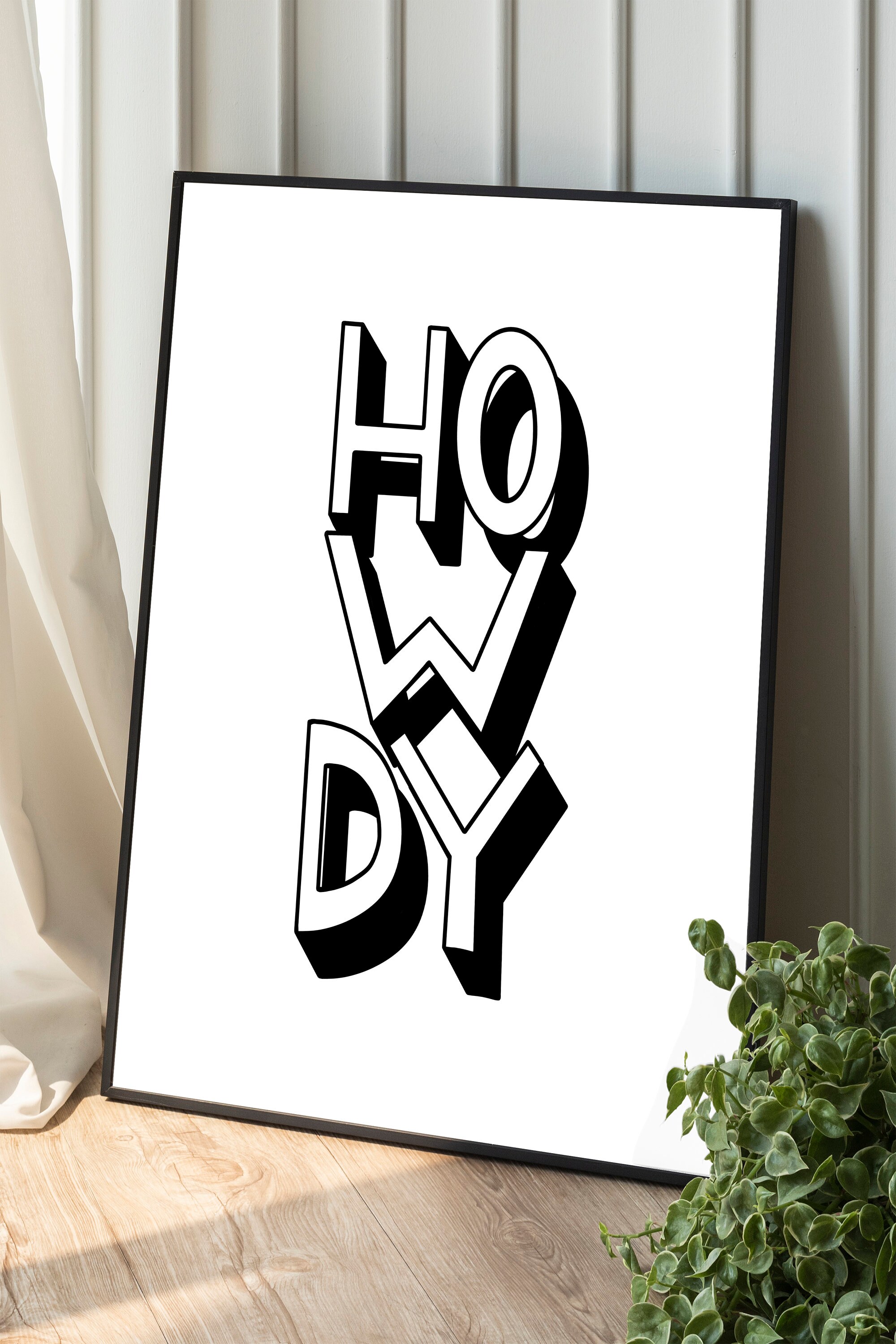 Howdy Sign Southern Decor Housewarming Gift Printable Wall - Etsy