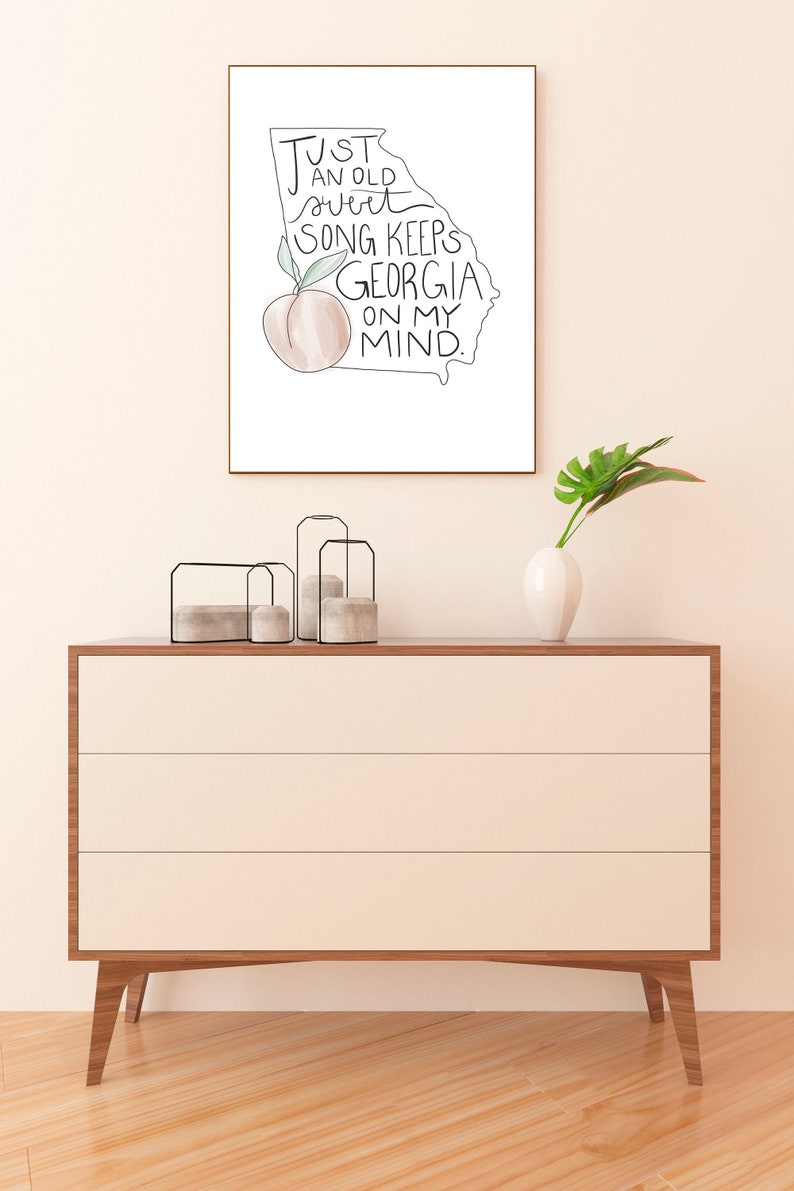 Georgia Song Lyrics Print, Georgia Gift, State Gift, State Art Print ...