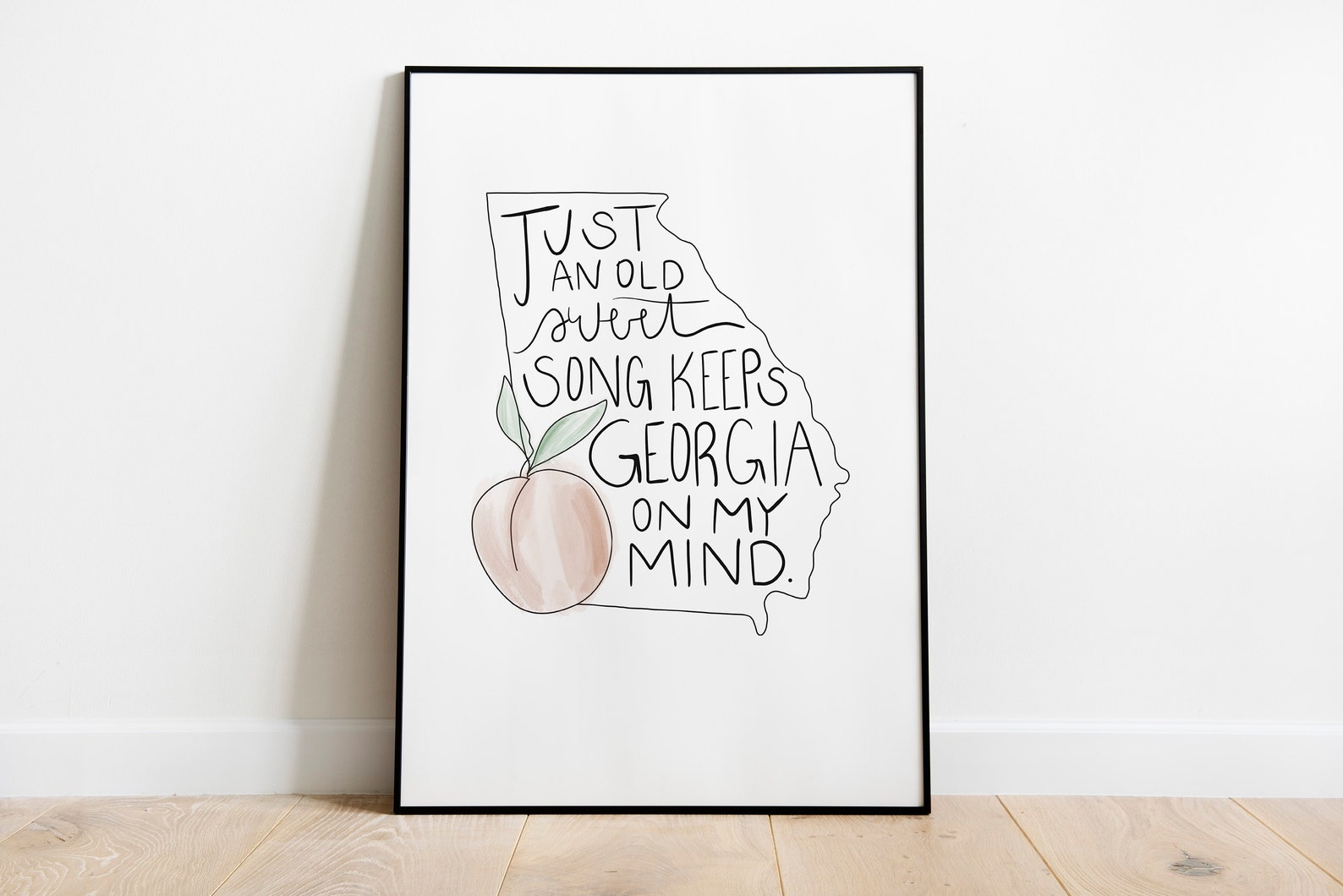 Georgia Song Lyrics Print, Georgia Gift, State Gift, State Art Print ...