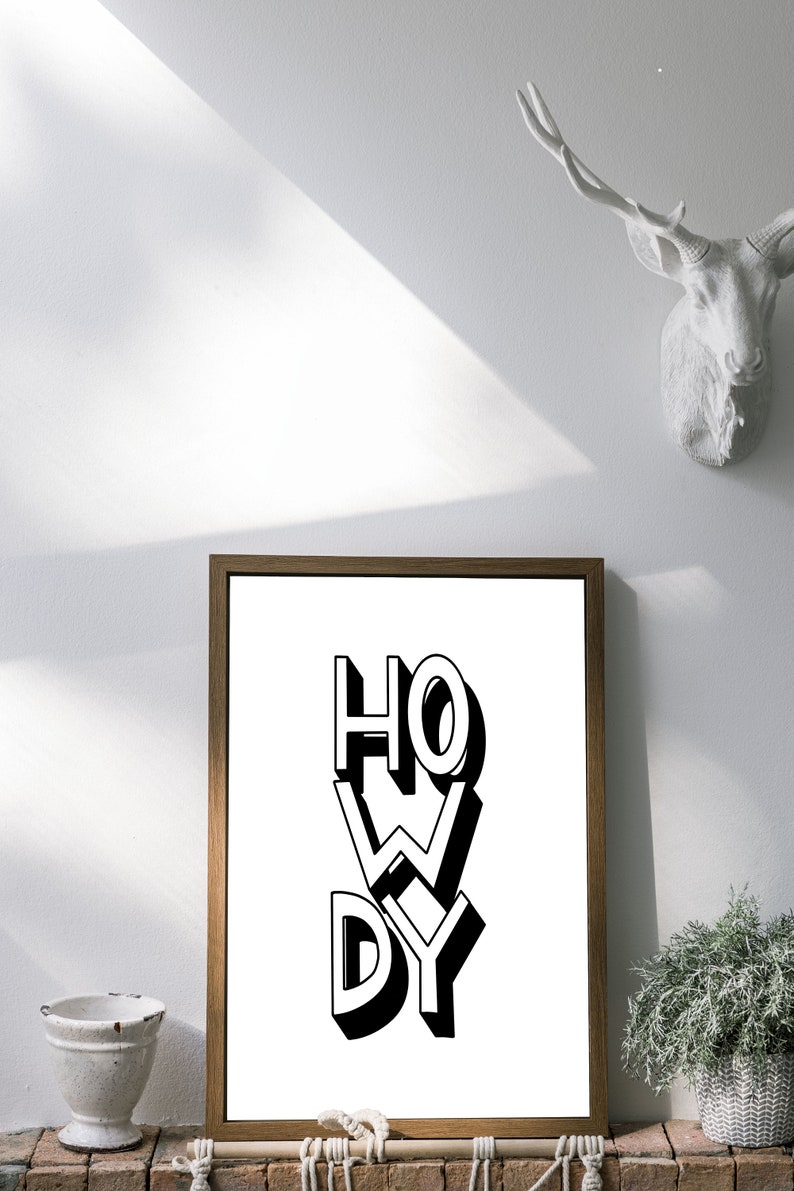Howdy Sign Southern Decor Housewarming Gift Printable Wall - Etsy