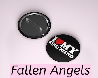 Custom I Love My Girlfriend Badge Valentines Day Gift for Gf Lovers Button Pin Boygenius Phoebe ...