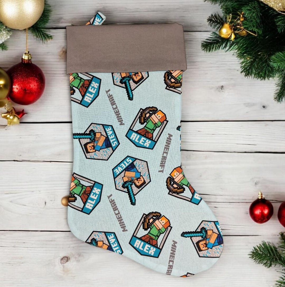 Minecraft Christmas Stocking, 3D Characters, Video Game Stocking - Etsy