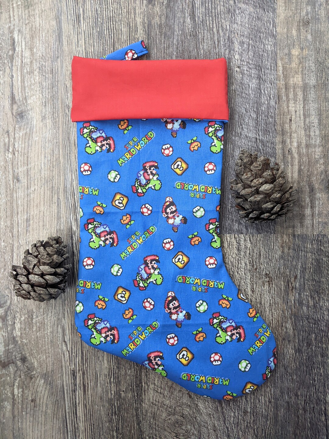 Super Mario World Stocking Mario and Yoshi Christmas - Etsy