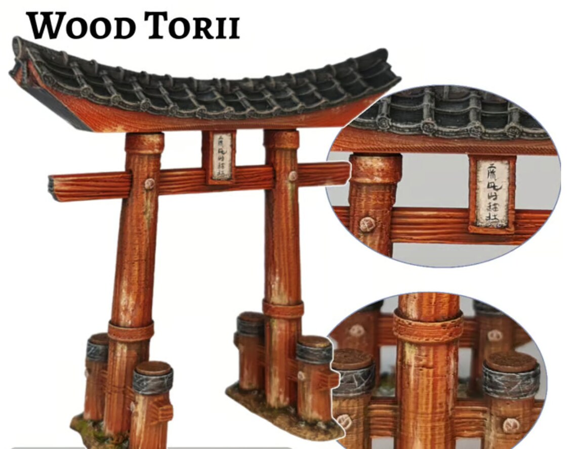 Japanese Wood Torii 3D Printed in Resin. This Model Comes Unpainted - Etsy