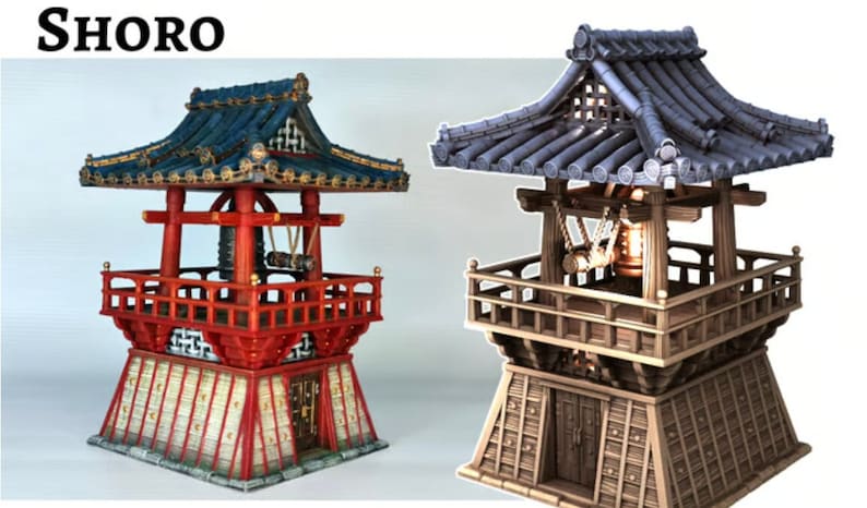 28mm Japanese Shoro (buddhist Temple Bell Tower) 3D Printed Using PLA ...