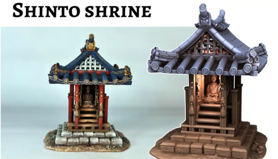 28mm Japanese Shrine 3D Printed. This Model Comes Unpainted - Etsy