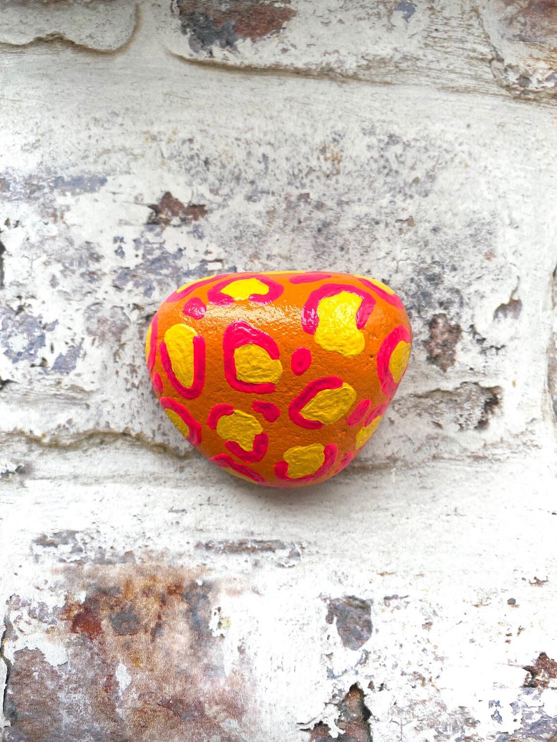 Bright Animal Print Painted Rock Paperweight Hand Painted | Etsy