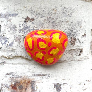 Bright Animal Print Painted Rock Paperweight Hand Painted - Etsy