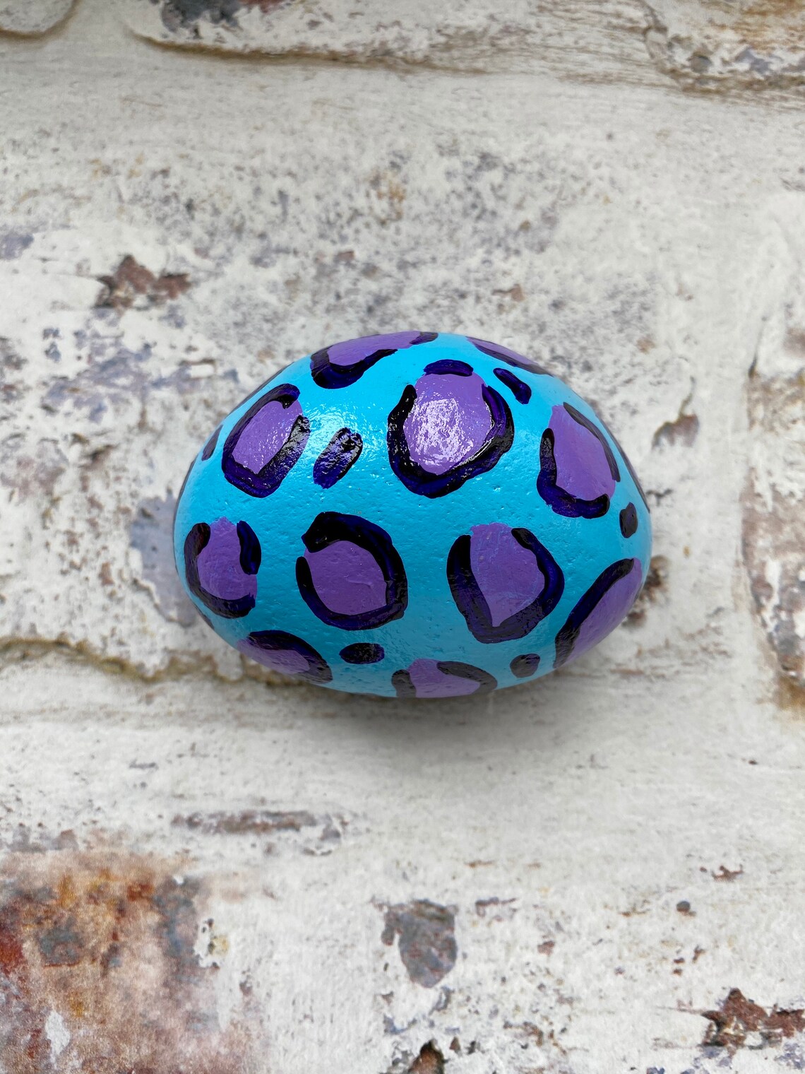 Bright Animal Print Painted Rock Paperweight Hand Painted | Etsy