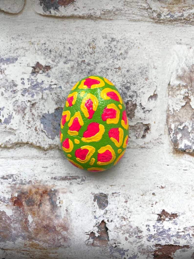 Bright Animal Print Painted Rock Paperweight Hand Painted - Etsy