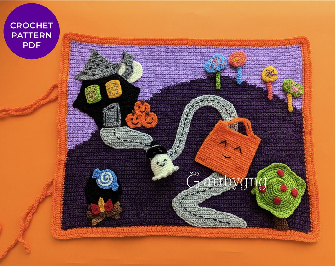 Crochet Activity PDF Pattern Halloween Playmat Busy Quiet Book - Etsy