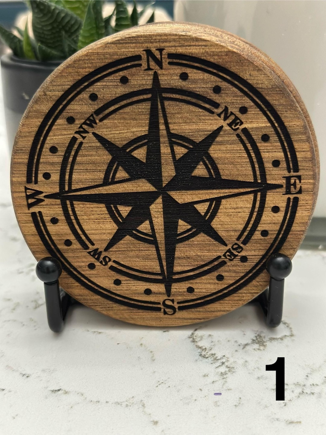 Laser Engraved Wooden Compass Coasters (set of 4) - Etsy