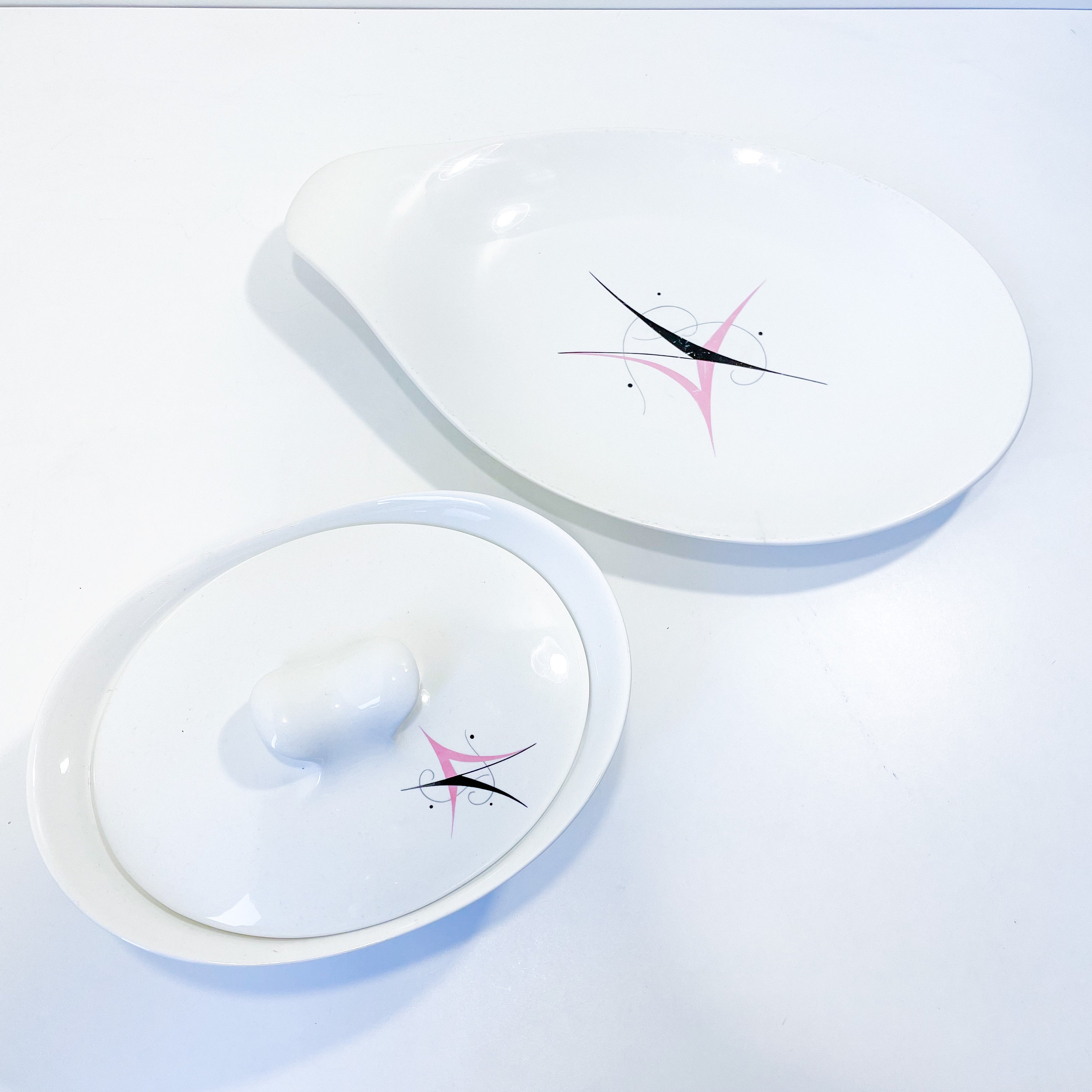 1950s Mid Century Eva Zeisel for Hallcraft Serving Dinnerware Set Pink ...