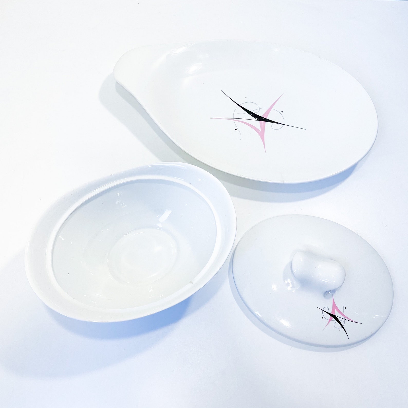 1950s Mid Century Eva Zeisel for Hallcraft Serving Dinnerware Set Pink ...