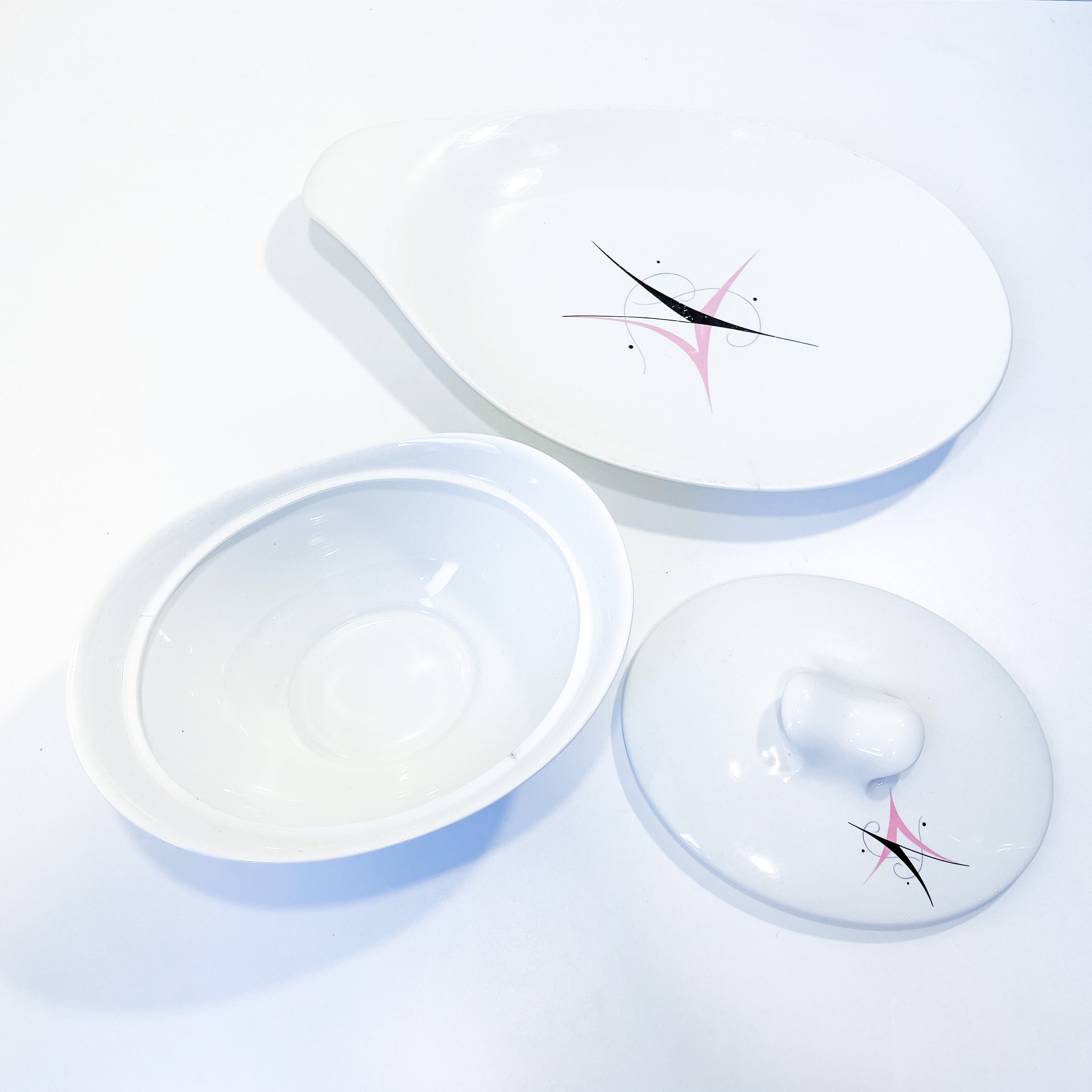 1950s Mid Century Eva Zeisel for Hallcraft Serving Dinnerware Set Pink ...