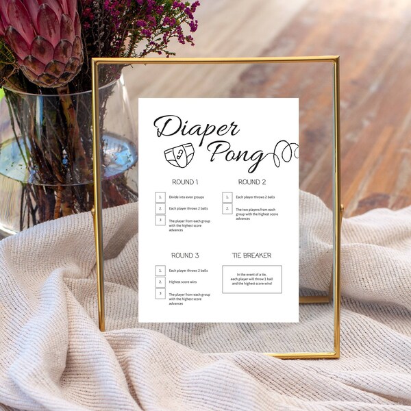 Diaper Pong Rules - Etsy