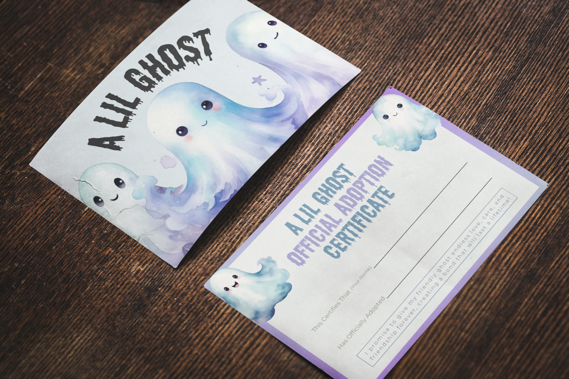 Adopt a Ghost Party Favors Printables, Halloween Ghost Activities ...