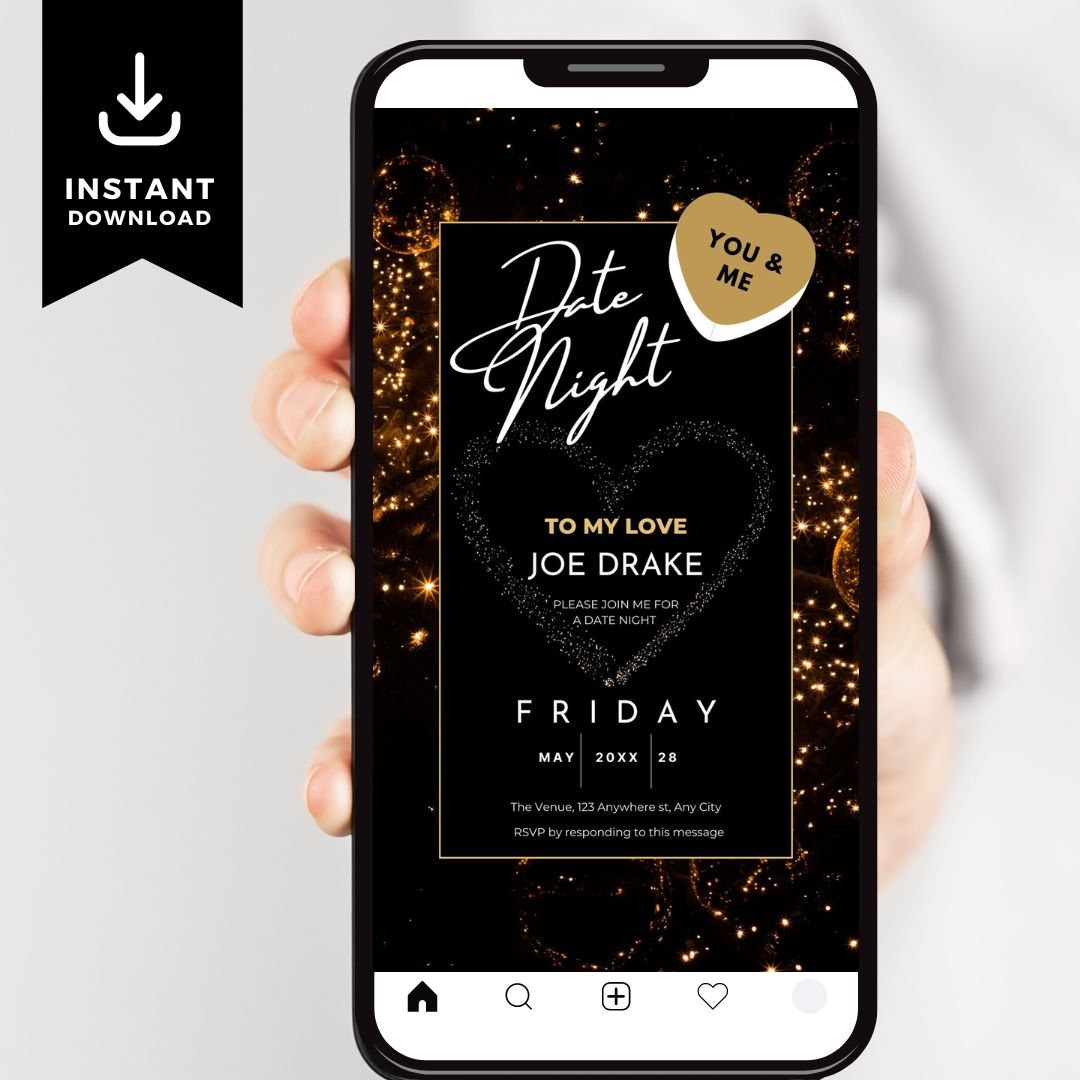 Date Night Invitation, Digital Date Night E-invite, Animated Invitation ...