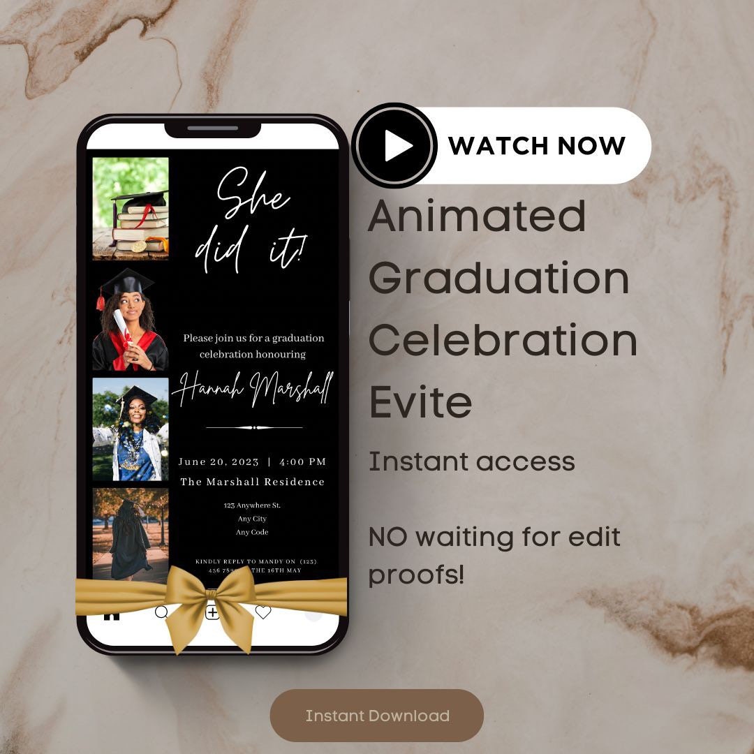 Graduation Evite Template for Texting, Invitation for Text Message ...