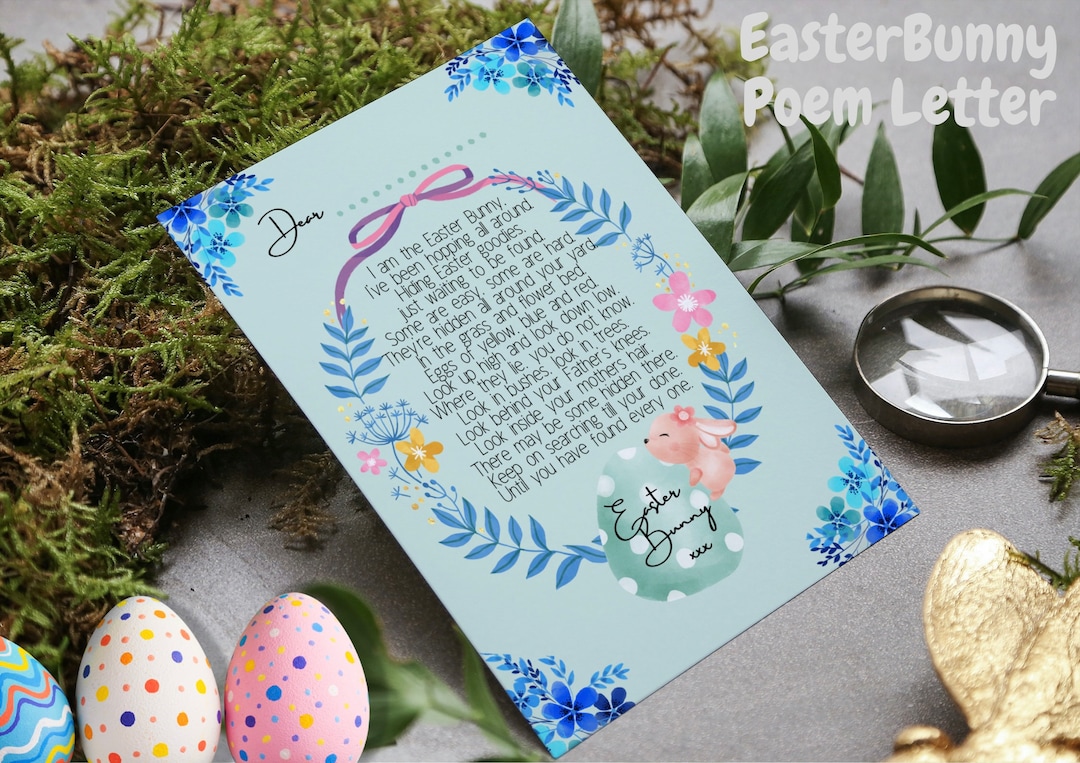 Easter Bunny Poem Letter • Easter Bunny Egg Hunt Note • Easter Hunt ...