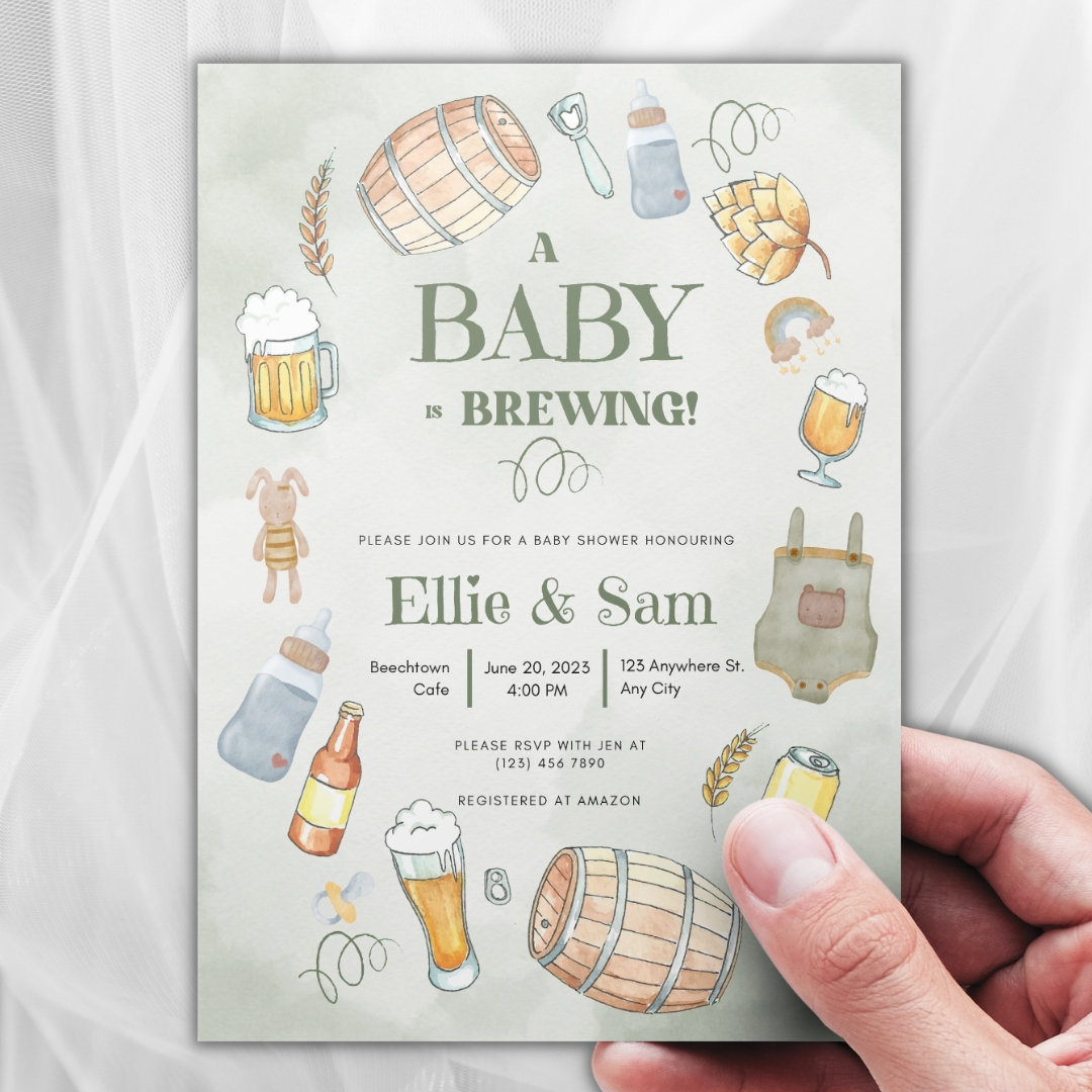 Joint Baby Shower A Baby is Brewing, Neutral Couples Baby Shower Coed ...