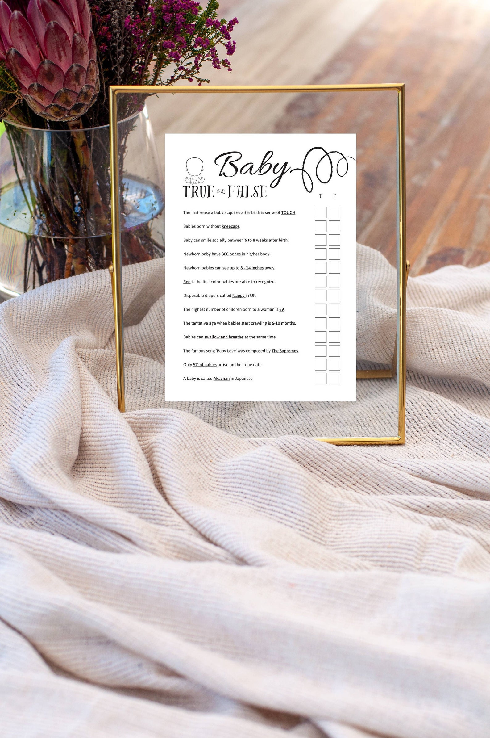 True or False Baby Shower Games, Baby True or False Game, Minimalist ...
