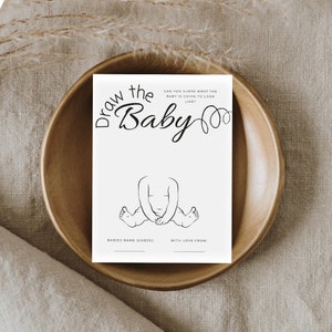Minimalist Draw Baby Game, Gender Neutral Game, Draw Baby Game Card ...