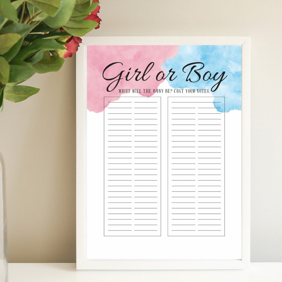 Guess the Gender Sign He or She Sign Girl or Boy Poster - Etsy
