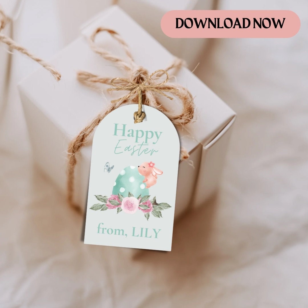 Personalised Easter Name Tags Printable • Happy Easter Tags • Easter ...